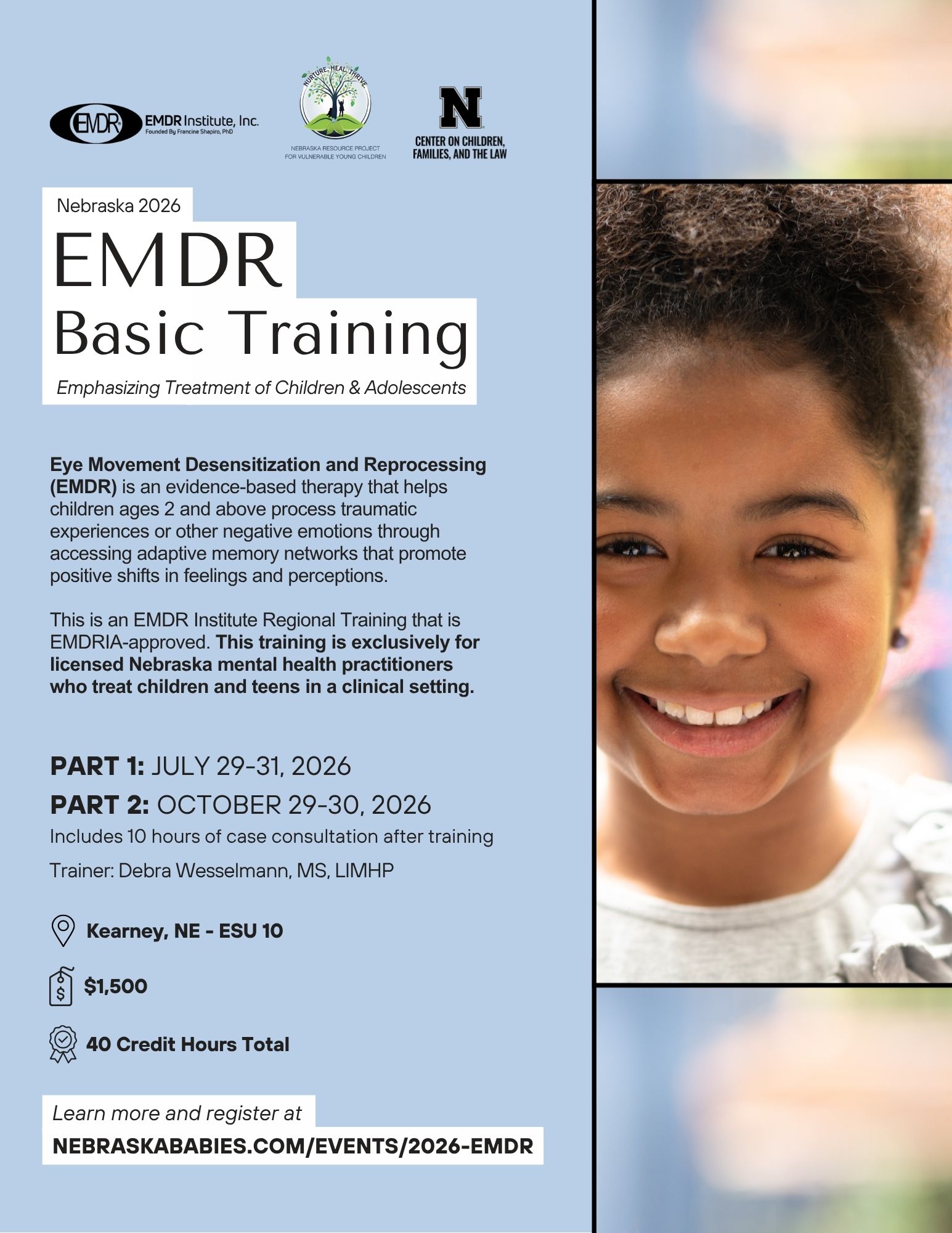 EMDR Basic Training | Nebraska Resource Project for Vulnerable Young Children